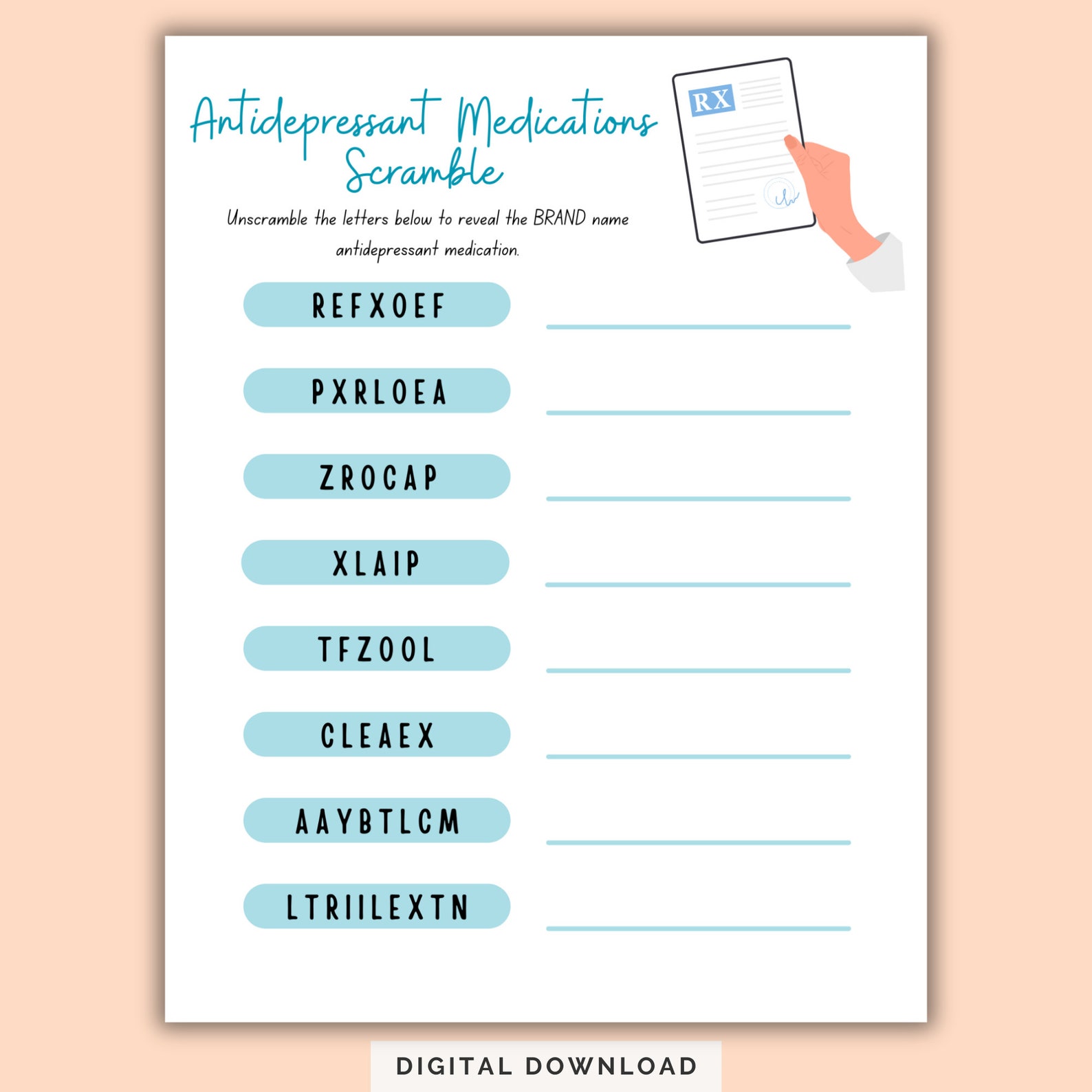 Medication Scramble Games: Pharmacy & Nurse Week Activity (digital ...