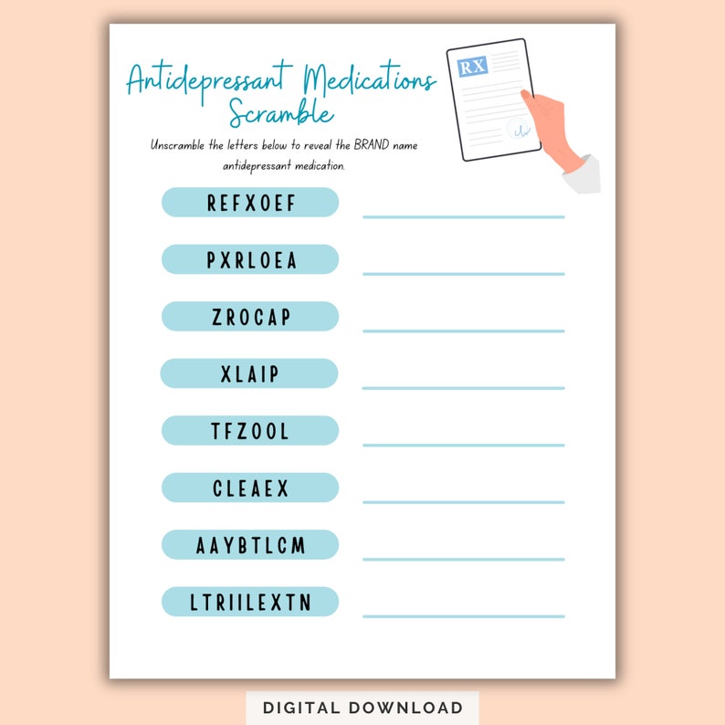 Medication Scramble Games: Pharmacy & Nurse Week Activity (digital ...