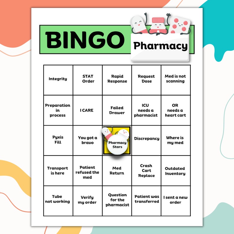 Editable Hospital Pharmacy Bingo Game: 30 Cards (PDF Download) - Etsy
