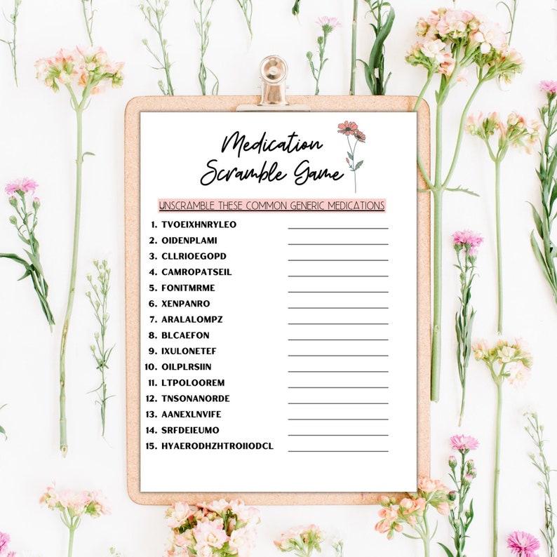 Medication Scramble Game: Pharmacy & Medical Vocabulary (digital ...