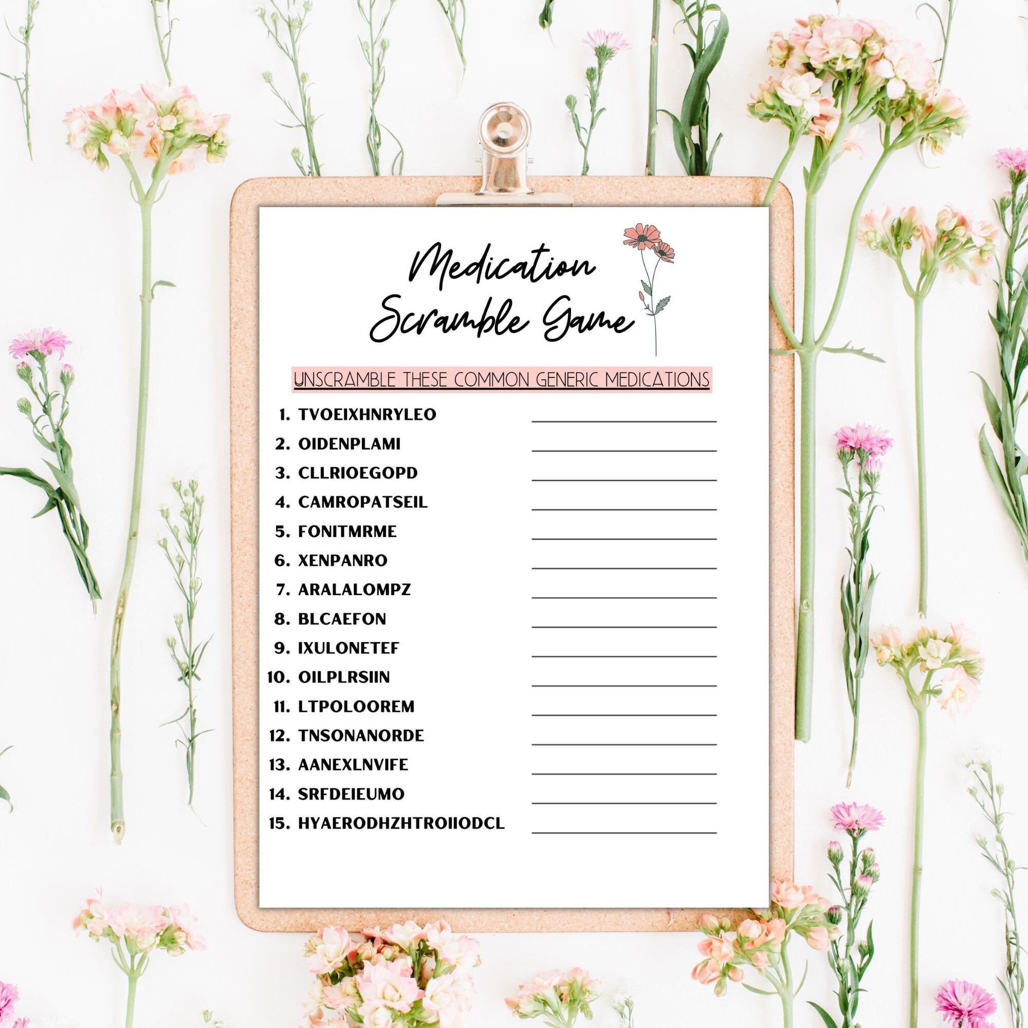 Medication Scramble Game: Pharmacy & Medical Vocabulary (digital ...