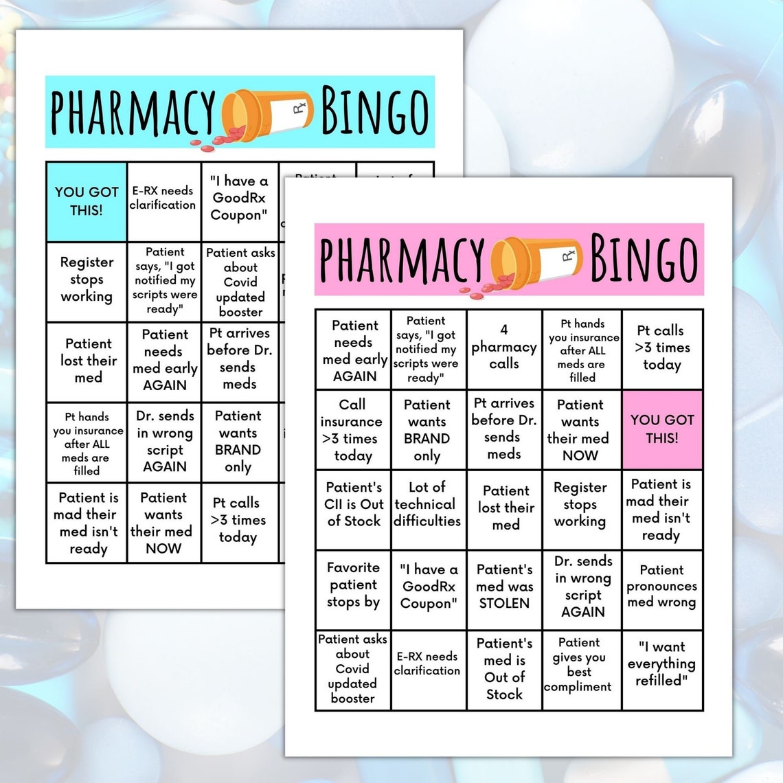 Pharmacy Work Bingo Version 2 PDF Digital Download-8.5 X 11 - Etsy