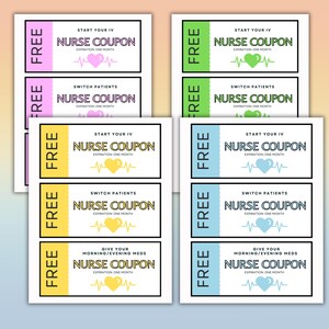 Nurse Coupons-fun & Creative Printable, Perfect for Nurse Week ...