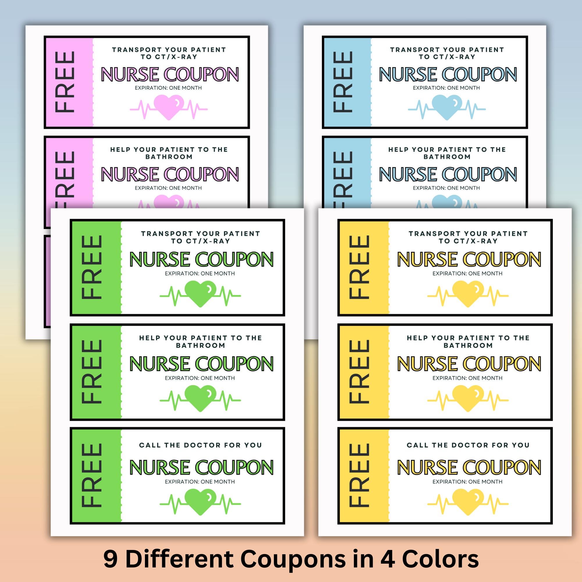 Nurse Coupons-fun & Creative Printable, Perfect for Nurse Week ...