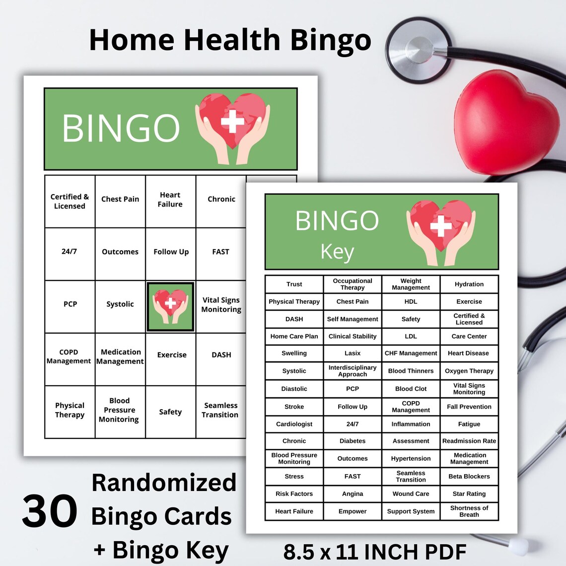 Home Health Bingo*30 Randomized Sheets*cna Week, Nurse Week, Nursing ...
