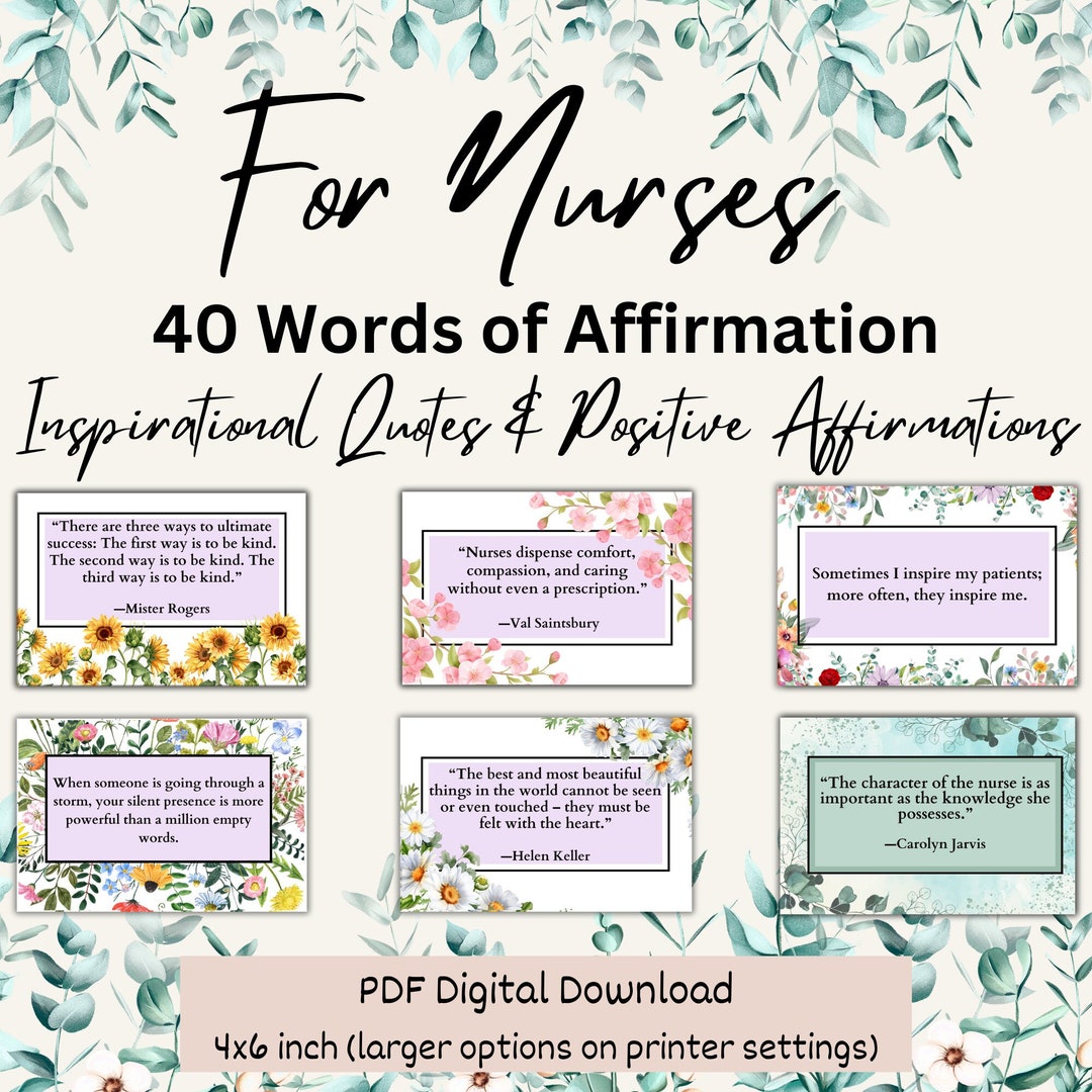 Nurse Words of Affirmation-inspirational Quotes, Encouragement ...