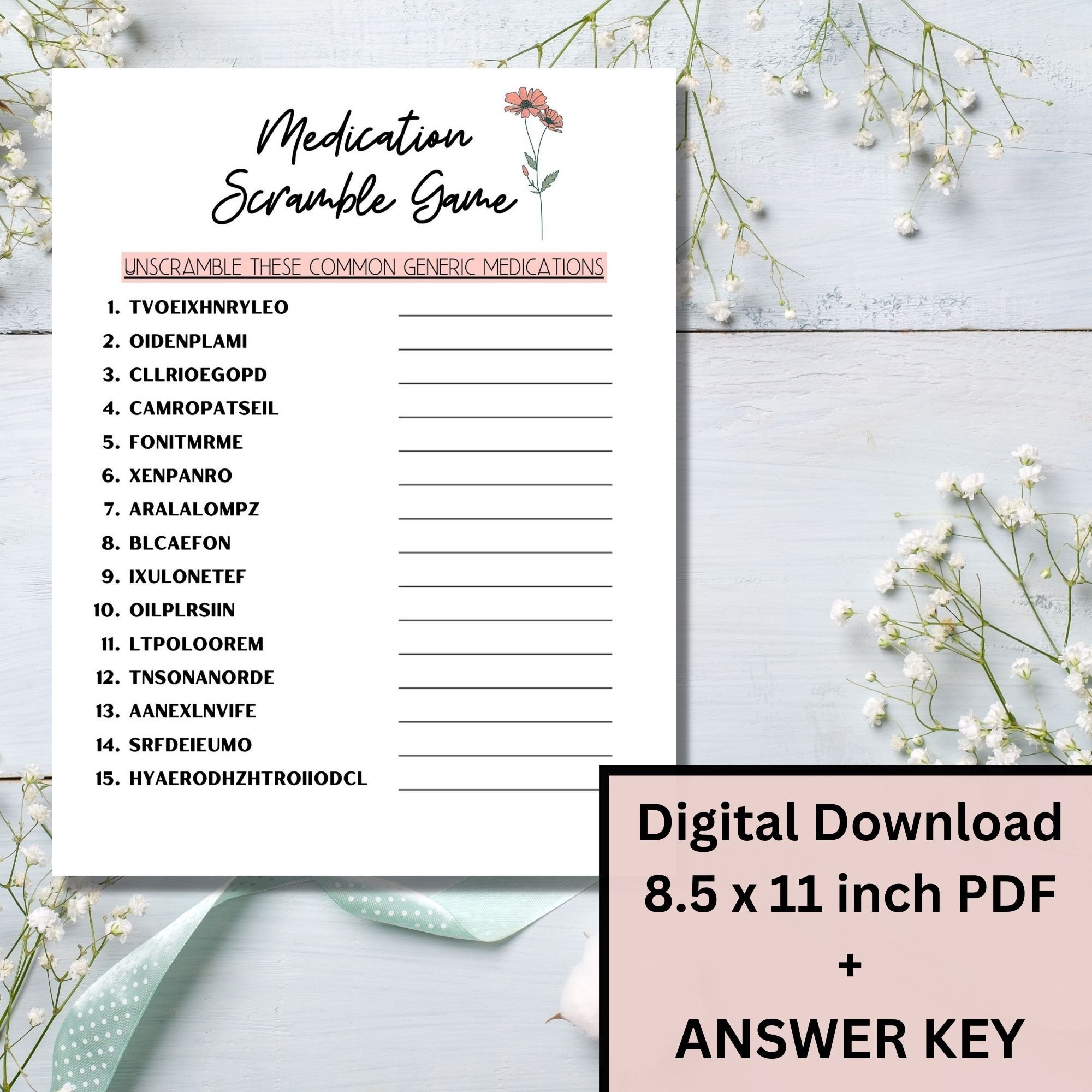 Medication Scramble Game: Pharmacy & Medical Vocabulary (digital ...