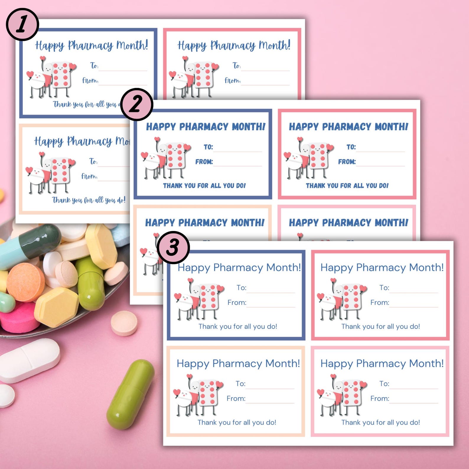 Cute Pharmacy Month Gift Tags, Labels*pharmacy Tech, Pharmacist ...