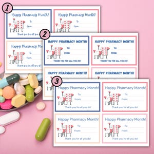 Cute Pharmacy Month Gift Tags, Labels*pharmacy Tech, Pharmacist ...