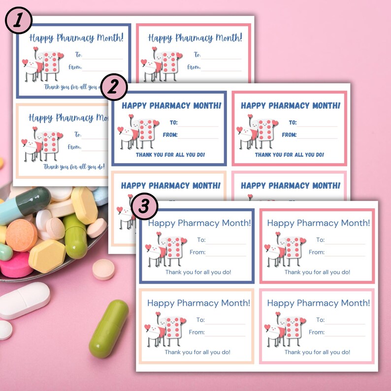 Cute Pharmacy Month Gift Tags, Labels*pharmacy Tech, Pharmacist ...