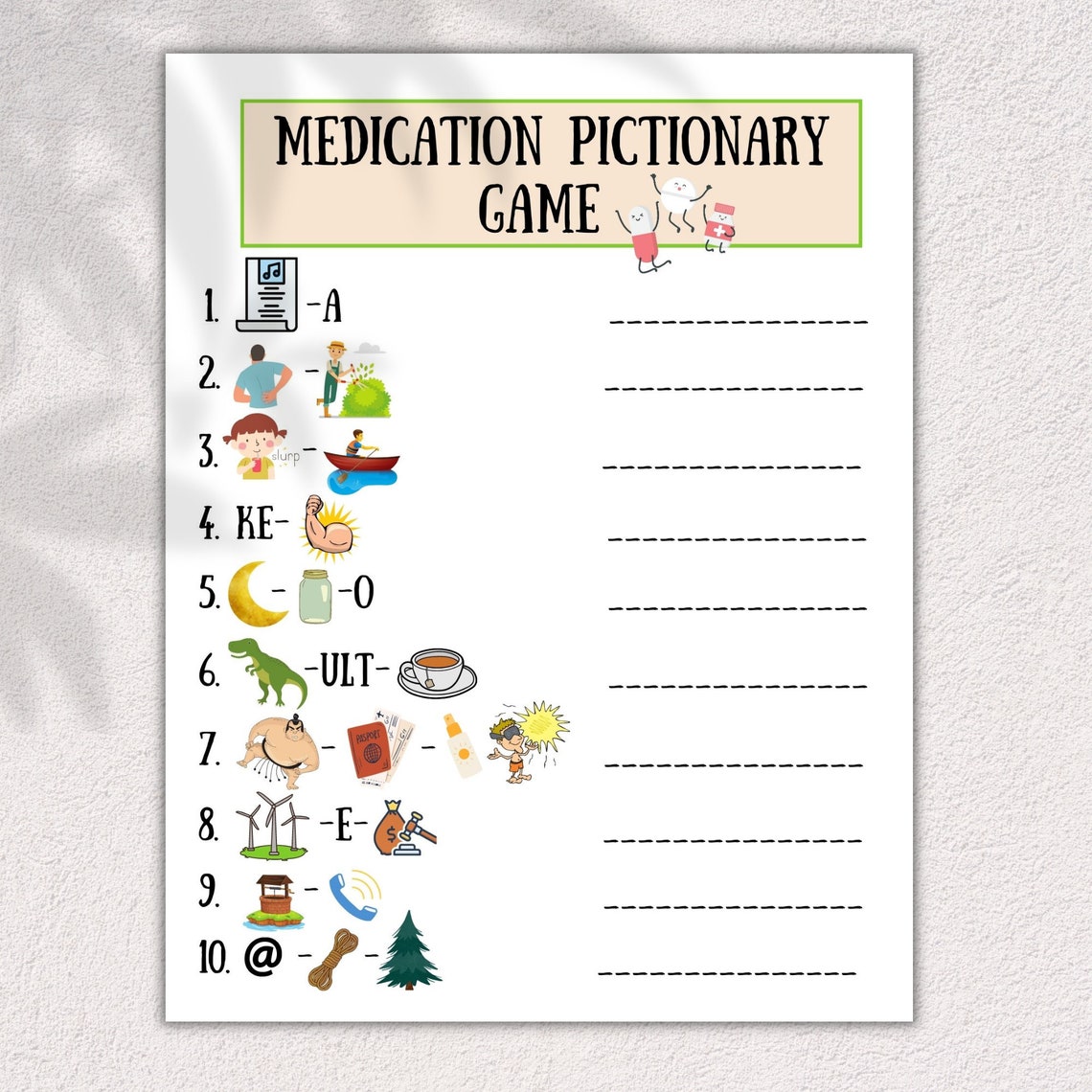 Medication Emoji/pictionary Games: Pharmacy, Medical, Nursing (digital ...