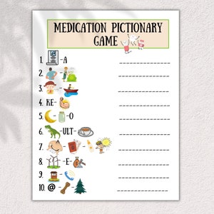 3 Medication Pictionary Games With Answer Key*pharmacy*medical*nursing ...