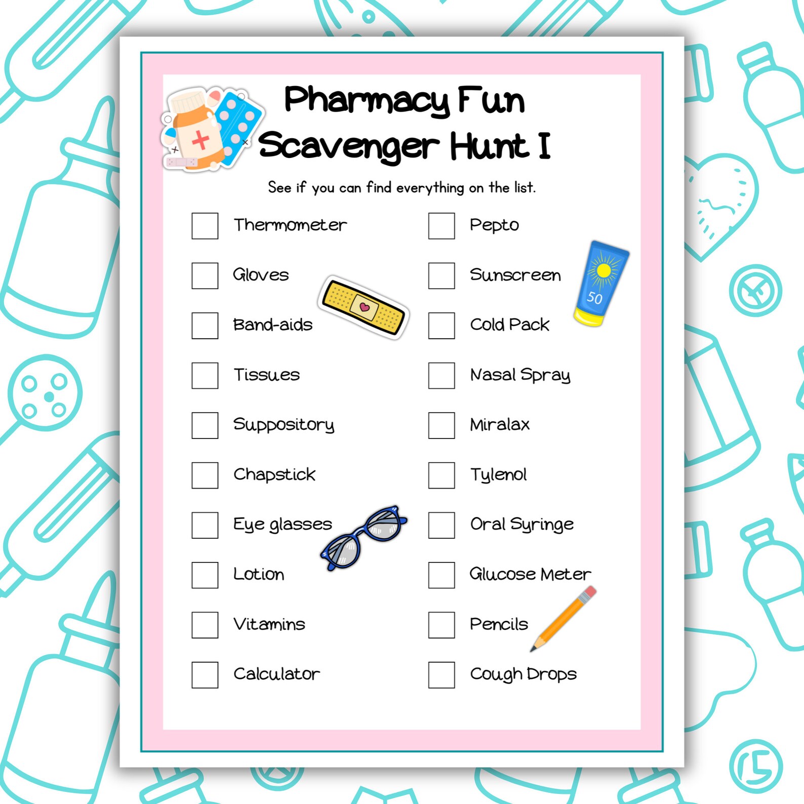Pharmacy Scavenger Hunt Game: Fun Group Activity (PDF Download) - Etsy