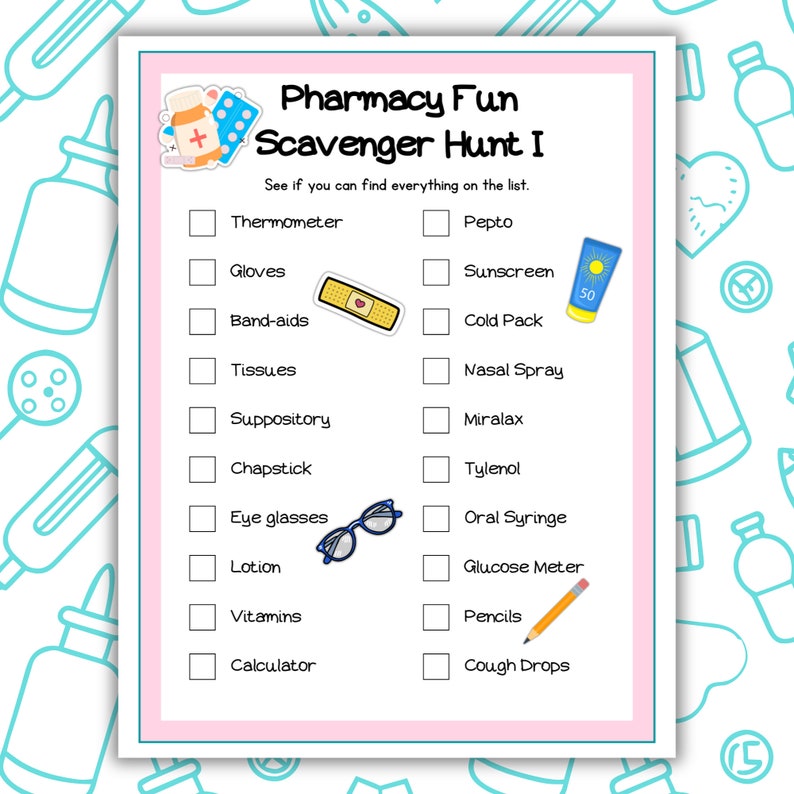 Pharmacy Scavenger Hunt Game: Fun Group Activity (PDF Download) - Etsy