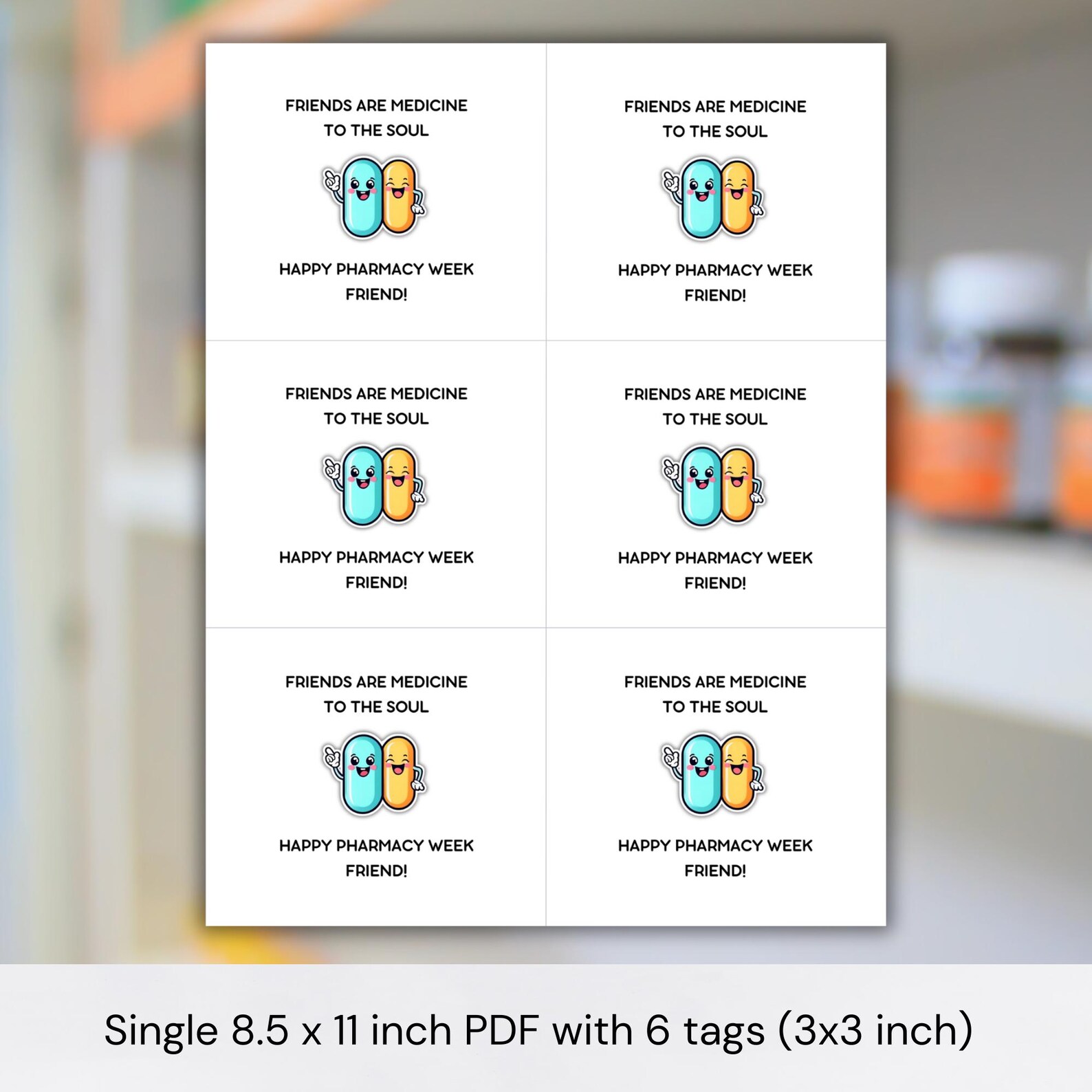 Pharmacy Week Gift Tags: Employee Appreciation Printables (digital ...