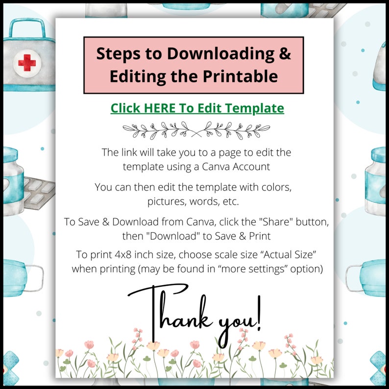 Editable Nurse Week Prescription Label Gift Tag (PDF Digital Download ...