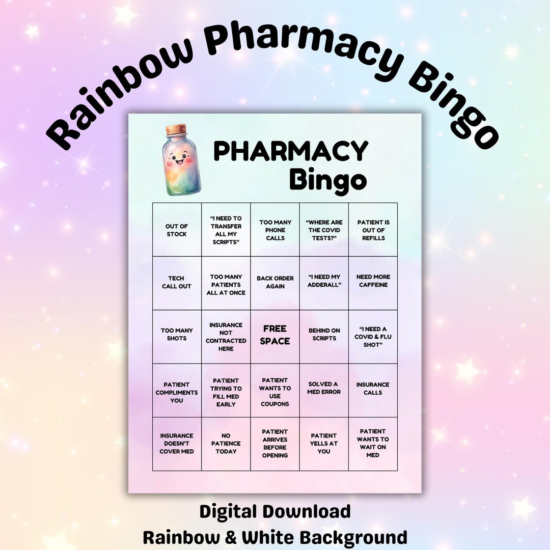 Pharmacy Bingo Game: Fun for Pharmacy Week & Parties (digital Download ...