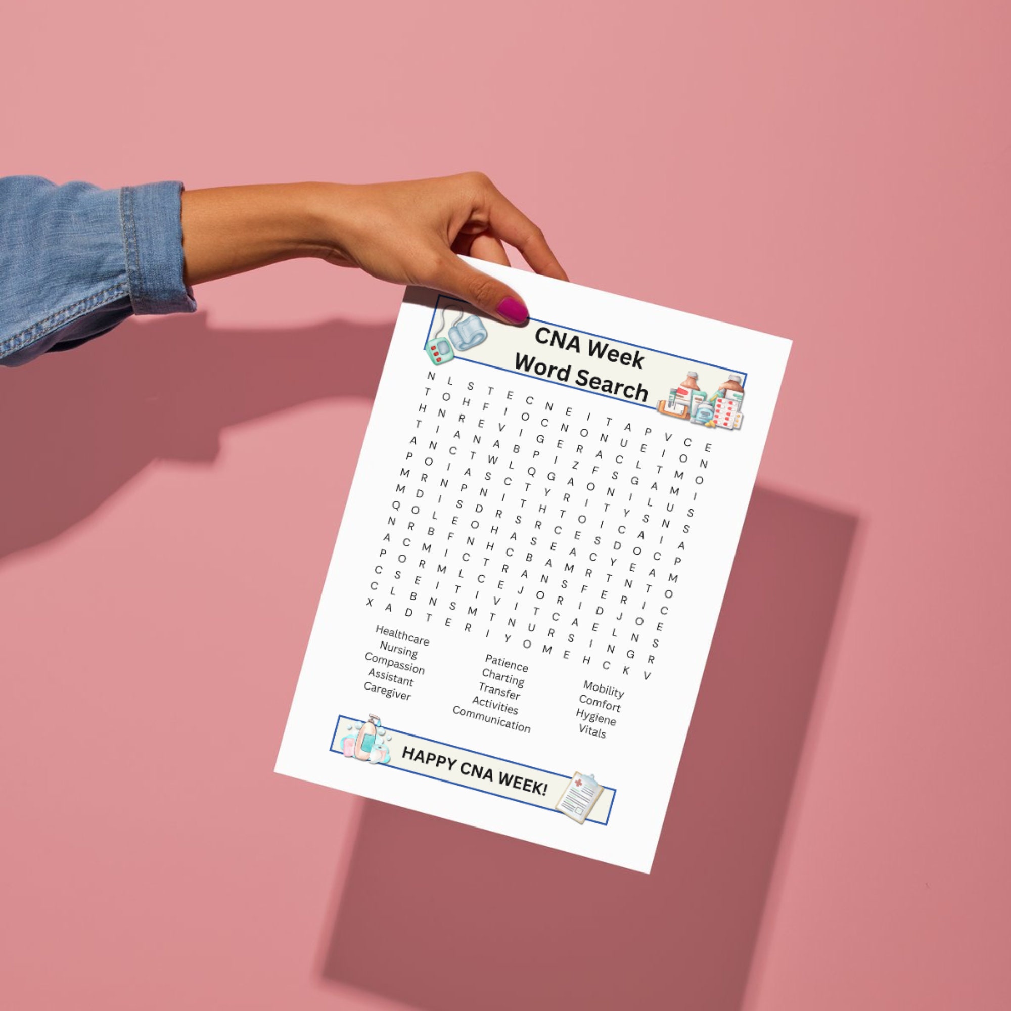 CNA Week Word Search Game: Printable Nursing Home Activity (PDF Download) - Etsy