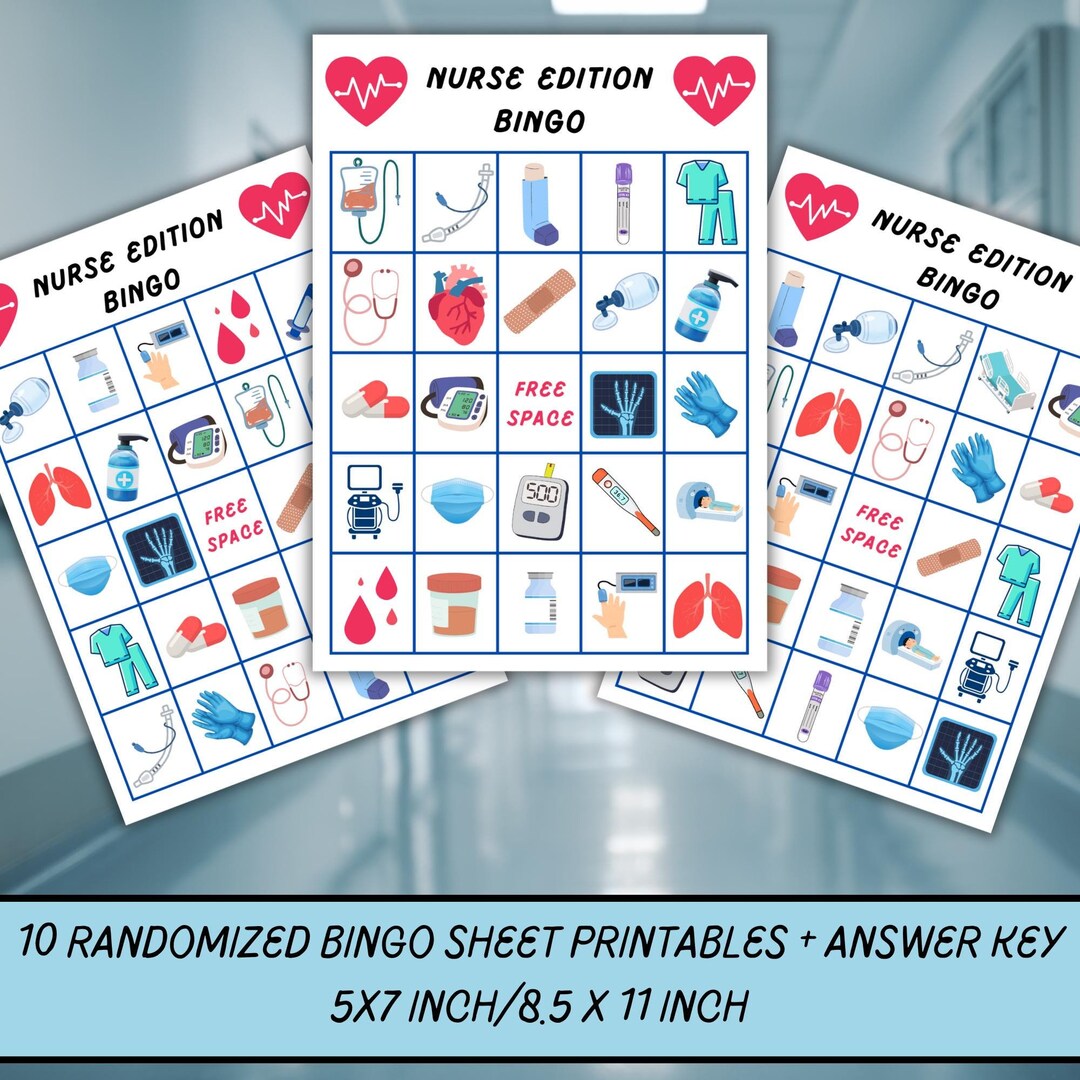 Nurse Edition Bingo: Fun Educational Game (PDF Download) - Etsy
