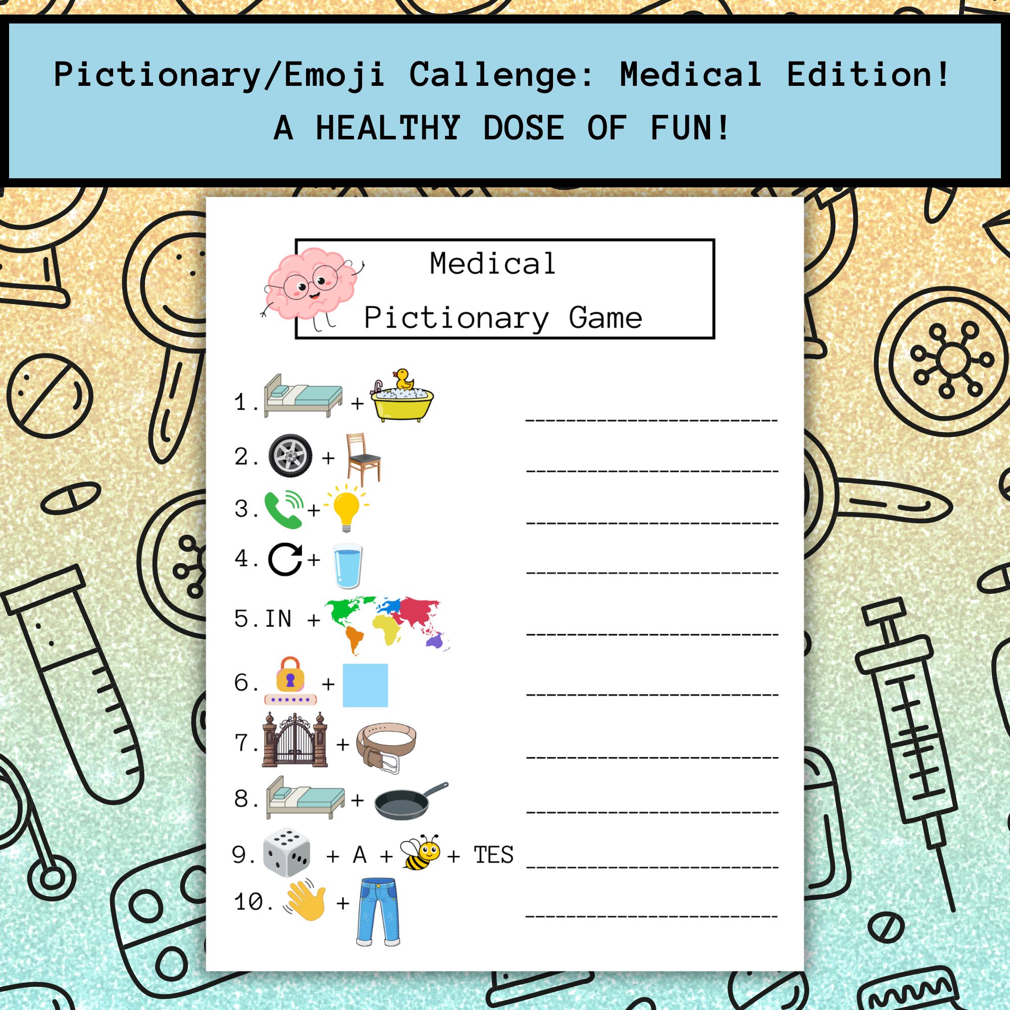 Medical Emoji/pictionary Games: Perfect Game for Staff Parties ...