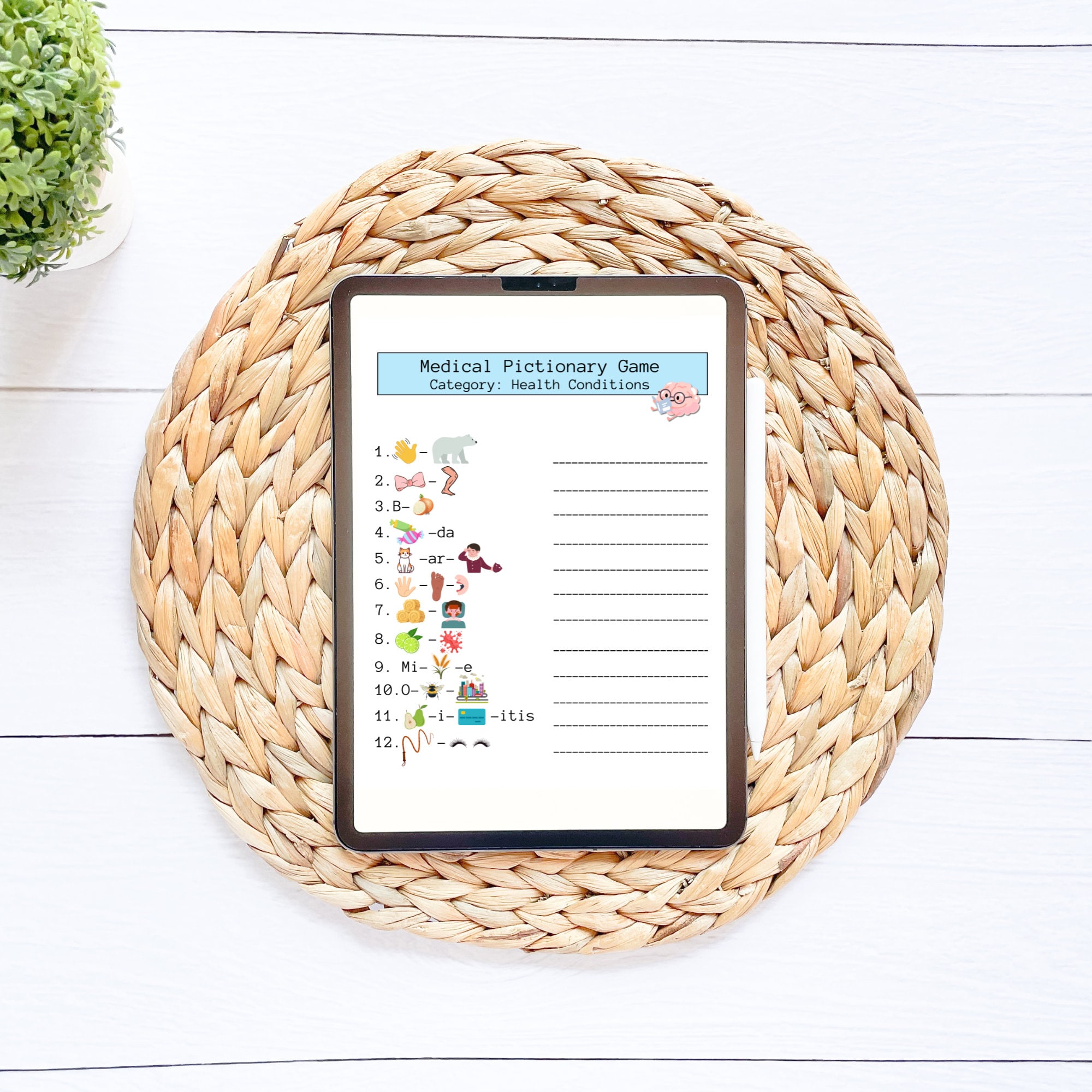 Medical Pictionary Game: Health Conditions, Nurse/pharmacy Party (PDF ...