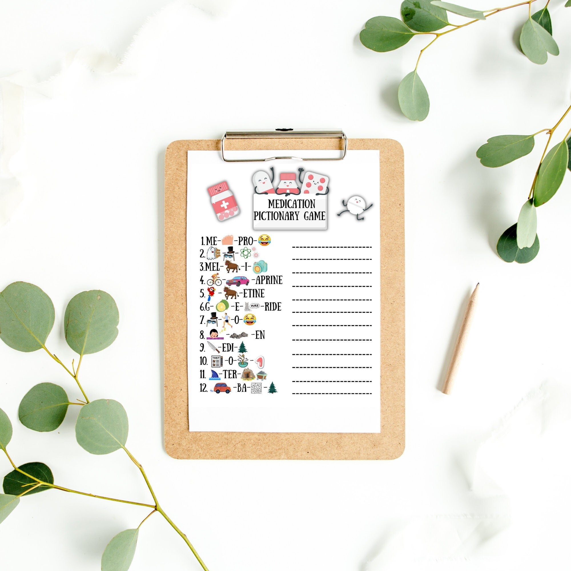 Medication Pictionary Game Answers Pharmacy Medication Picti