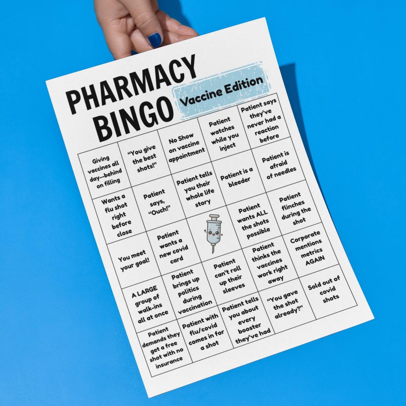 Pharmacy Bingo Game | Vaccine Edition | Funny Printable Game for ...