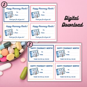 Cute Pharmacy Month Gift Tags, Labels*pharmacy Tech, Pharmacist ...