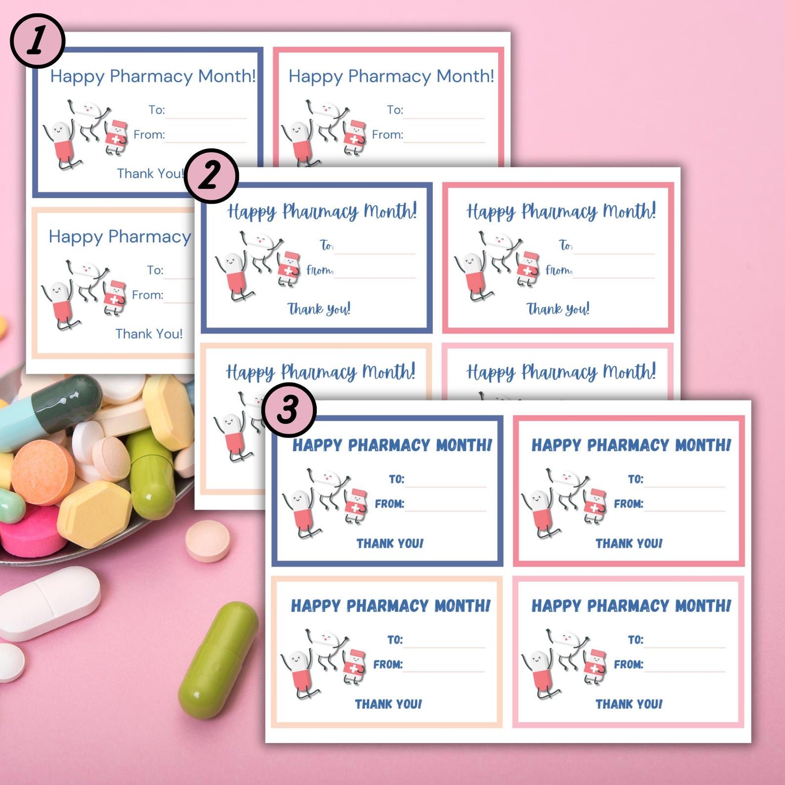 Cute Pharmacy Month Gift Tags, Labels*pharmacy Tech, Pharmacist ...