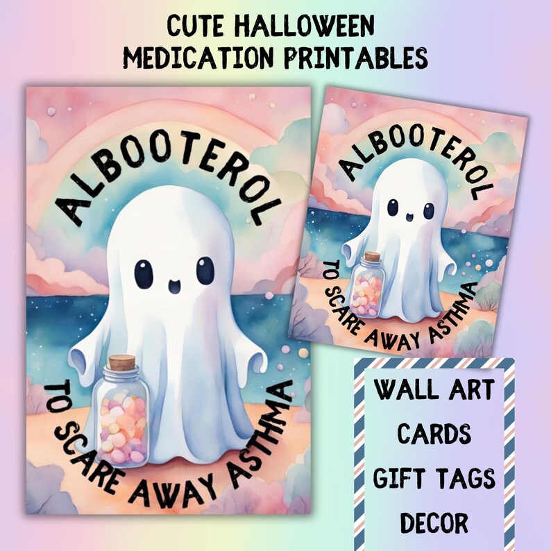 Cute Halloween Decoration, Funny Ghost Wall Art, Decor, Gift Tags ...