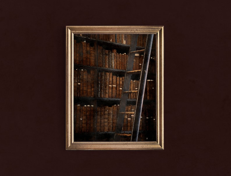 Dark & Moody Art Still Life Dark Academia Library and Candles Gallery ...