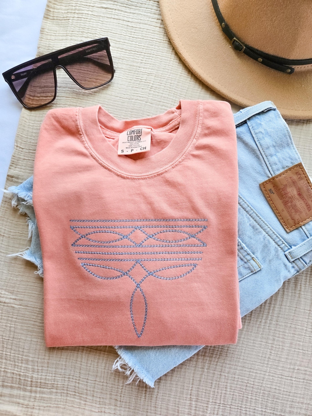 Boot Stitch T Shirt-country Tee-custom Comfort Colors T-shirt-custom ...