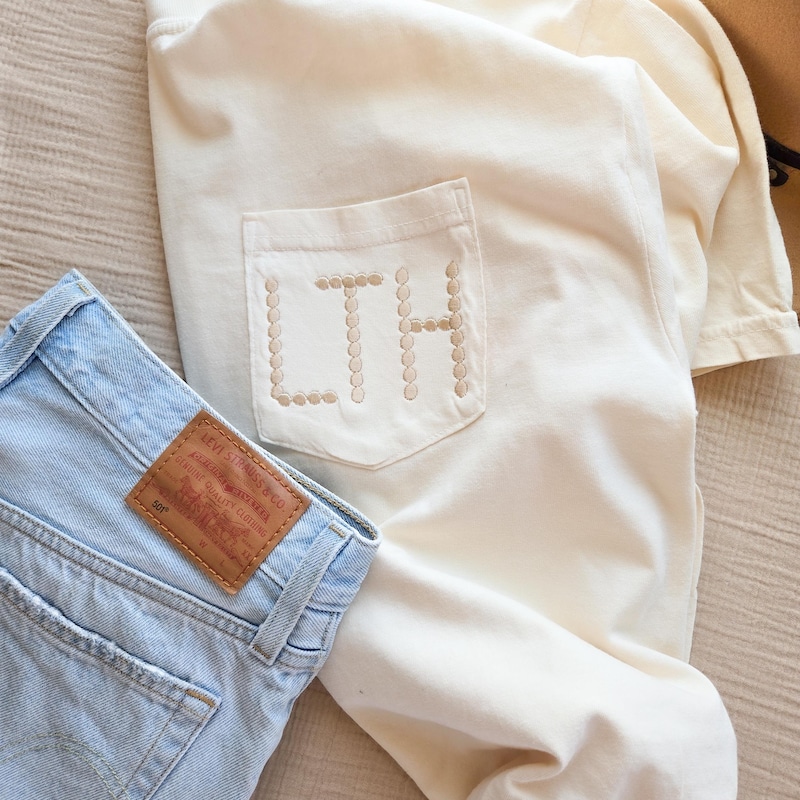 Monogram Pocket Tee - Etsy