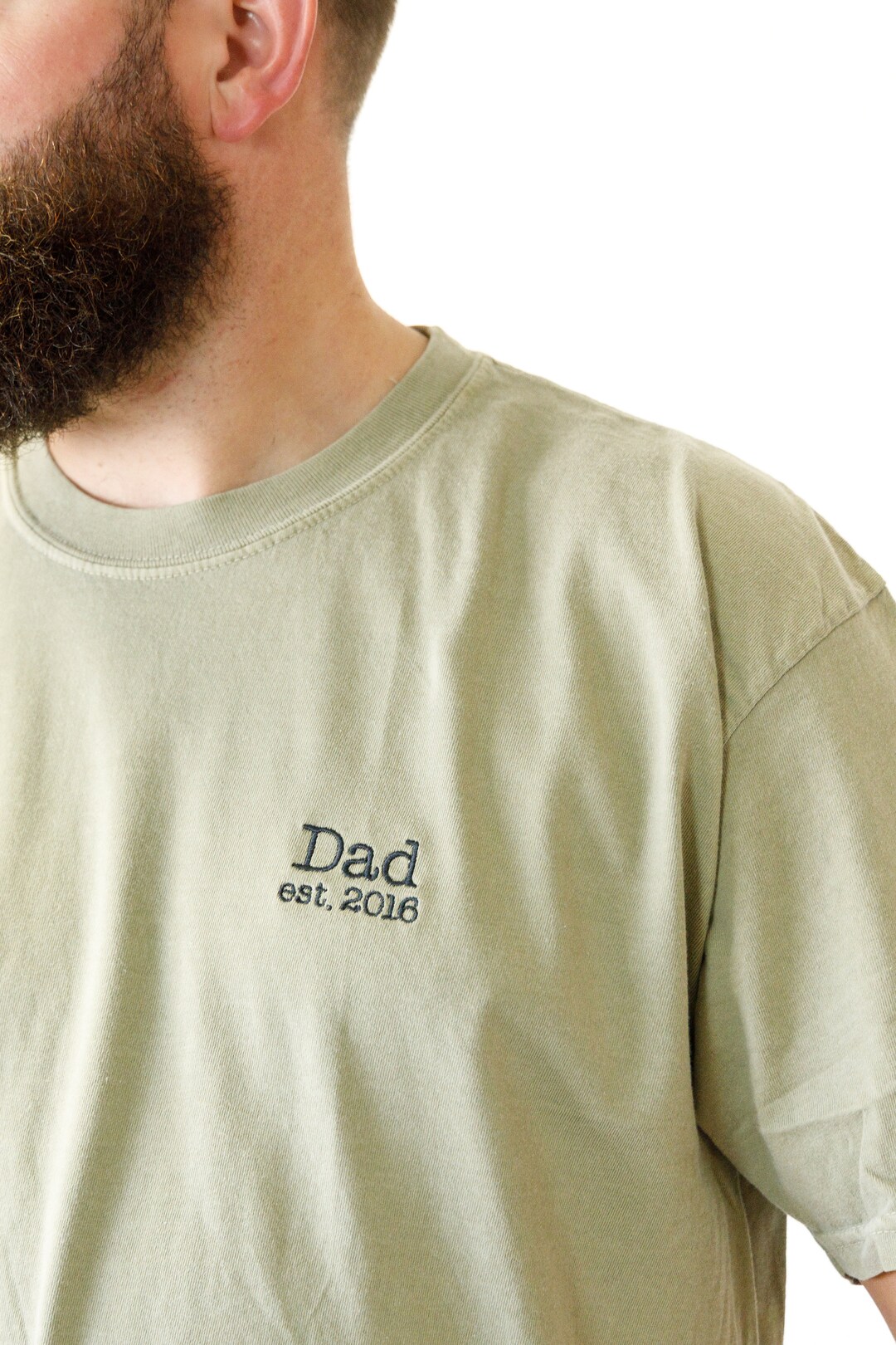 Dad Established Embroidered Comfort Colors T-shirt-fathers Day Shirt ...