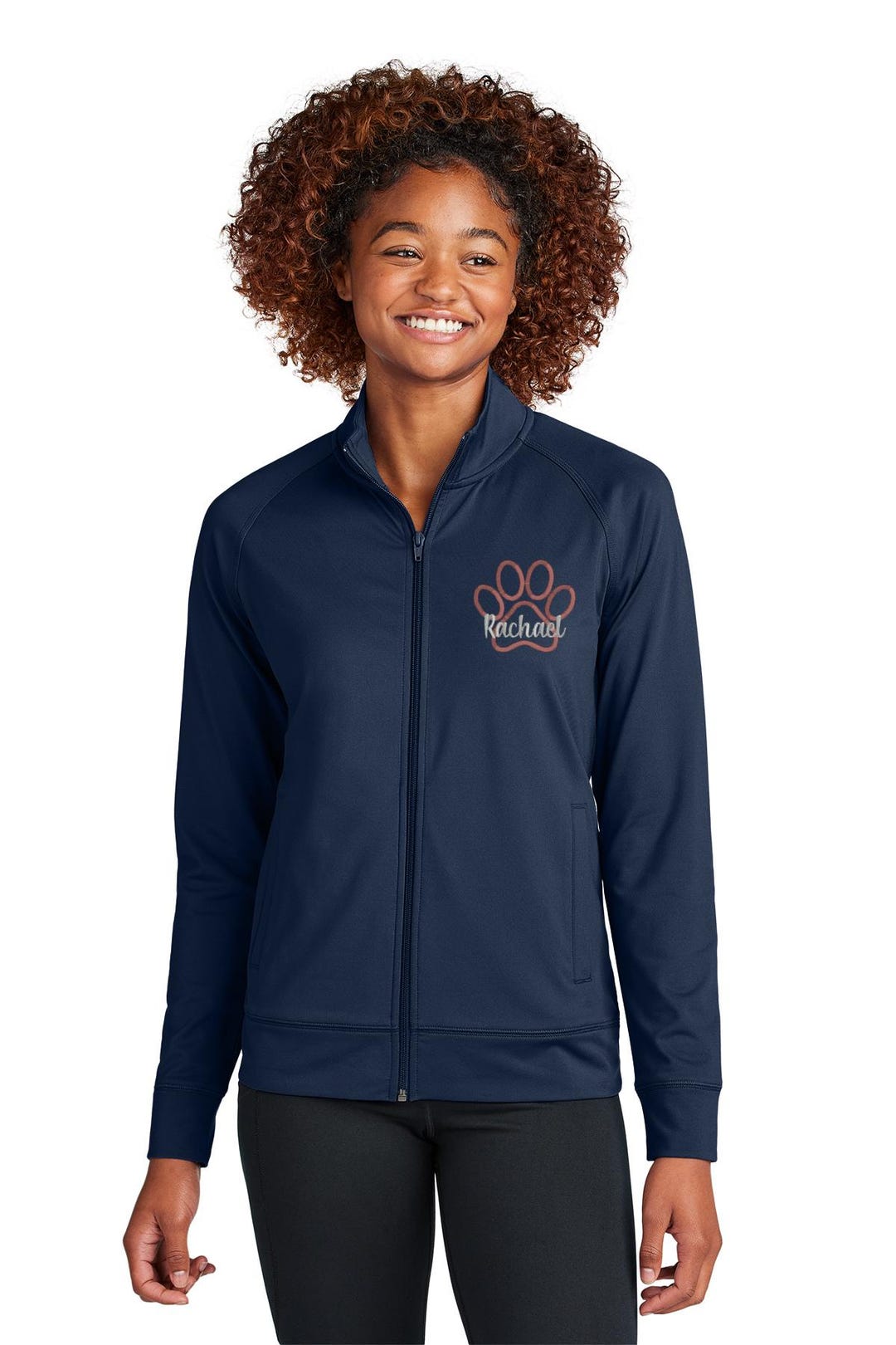 Vet Tech Embroidered Full Zip Jacket-paw Print-vet Jacket-custom ...