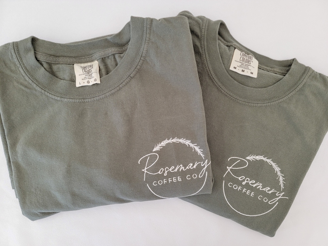 Custom Embroidered Business Logo Comfort Colors Text T-shirt-business ...