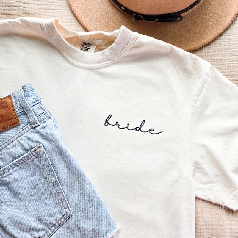 Embroidered Bride Shirt - Etsy