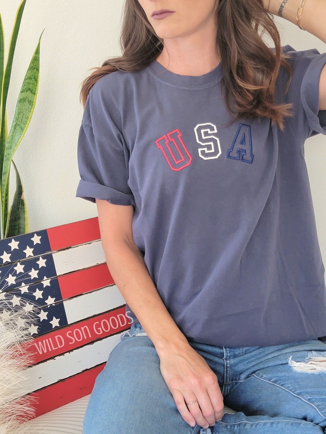 USA Varsity Shirt-comfort Colors-memorial Day-4th of July Shirt-vintage ...