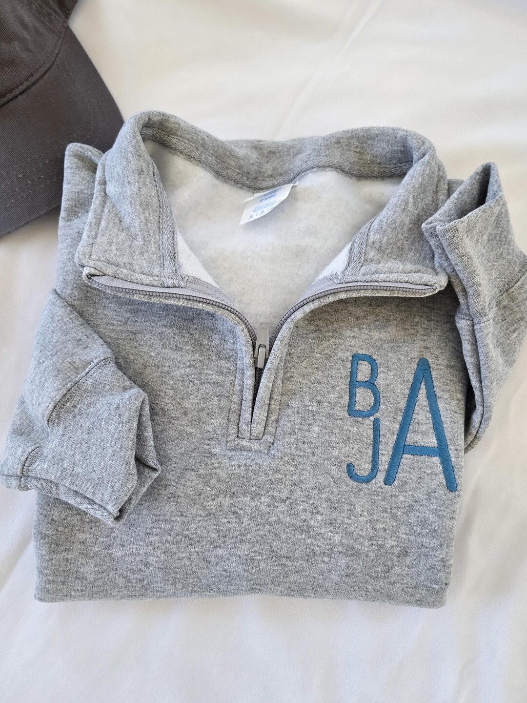 Monogrammed Quarter Zip Sweatshirt-youth Embroidered Sweatshirt-youth ...