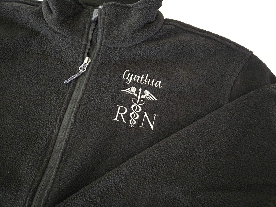 Nurse Womans Sweater Fleece Jacket-rn Nurse Jacket-rn Zip-up-registered ...
