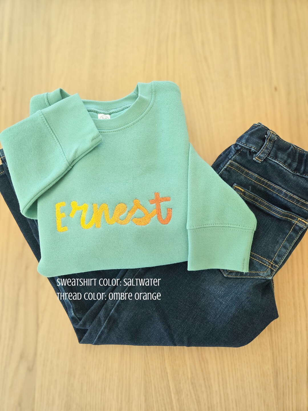 Custom Embroidered Neckline Toddler Sweatshirt-name Sweaters-embroidery ...