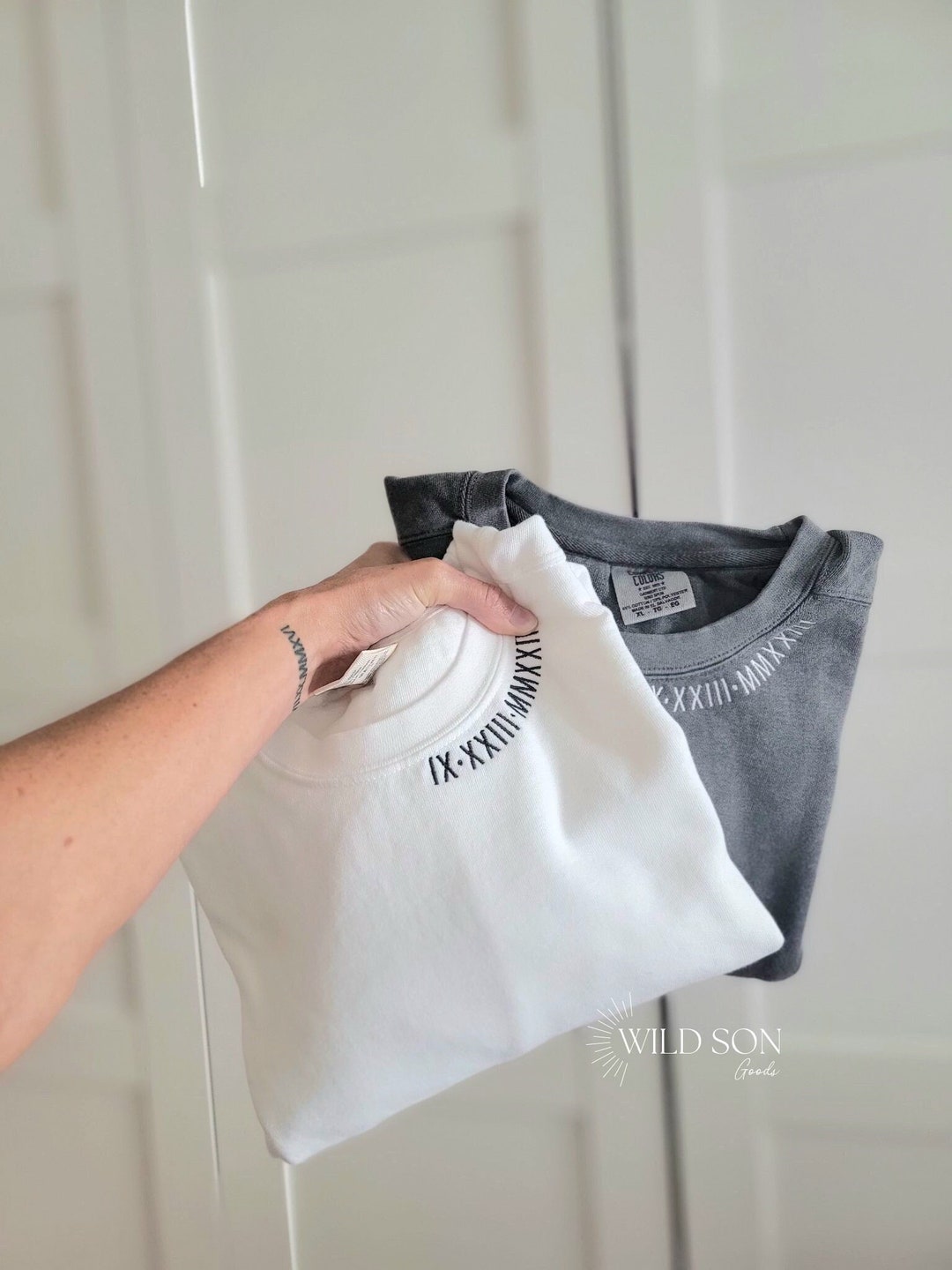 Custom Roman Numerals Comfort Colors Sweatshirt-embroidered Sweatshirt ...