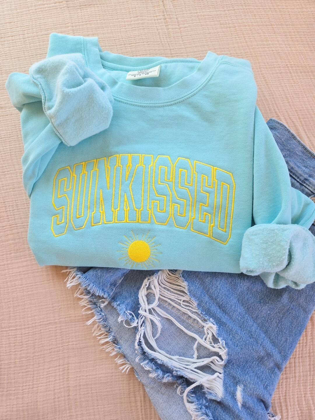 Sunkissed Embroidered Comfort Colors Sweatshirt-summer Sweatshirt ...