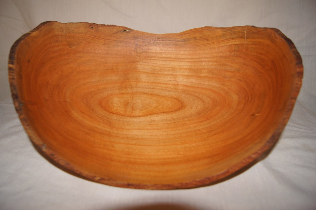 Hand Turned Large Natural Edge Cherry Bowl - Etsy
