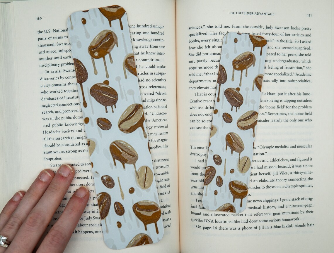 Coffee Beans Bookmark, Coffee Bookmark, Coffee Themed Bookmark, Coffee ...
