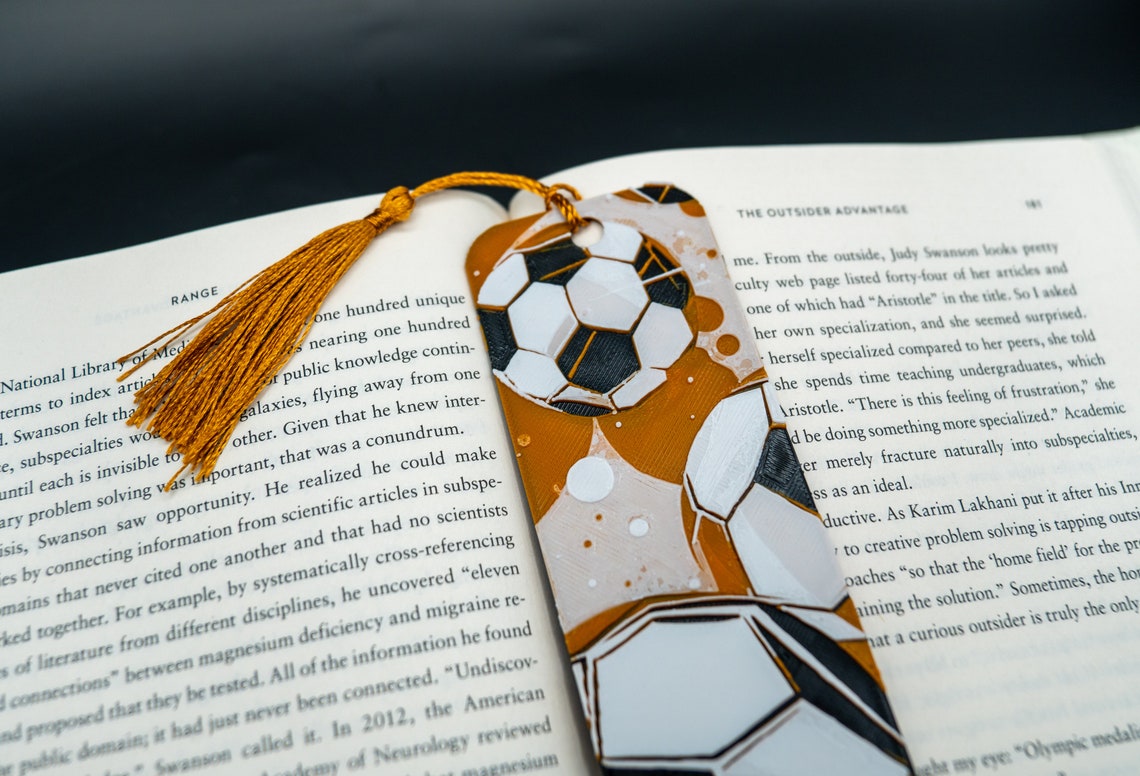 Orange Soccer Bookmark, Soccer Ball Bookmark, Futbol Bookmark, Soccer ...
