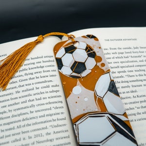 Orange Soccer Bookmark, Soccer Ball Bookmark, Futbol Bookmark, Soccer ...