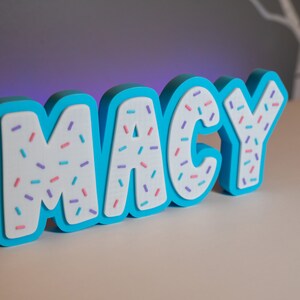 Custom 3D Sprinkles Name Plate - Cupcake Sprinkles Name Sign - Name ...