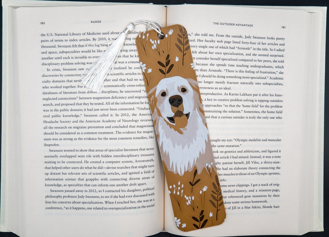 Golden Retriever Dog Bookmark, Dog Bookmark, Puppy Bookmark, Dog Themed ...