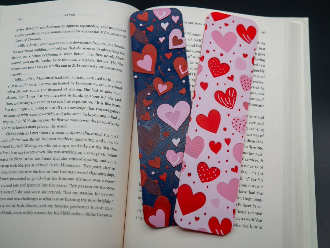 Valentines Day Bookmarks Combo Pack, Pink Hearts Bookmark, 3d Heart ...